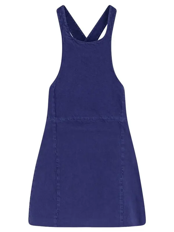 Miu Miu Mini Denim Pinafore Dress - Blue