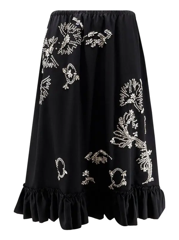 Dries Van Noten Samila Rhinestone-embellished Skirt - Black