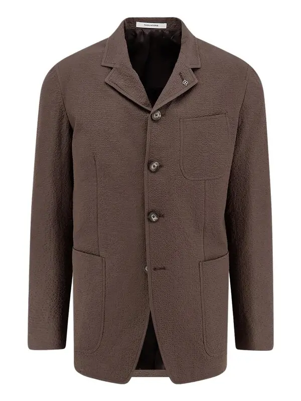 Tagliatore Torrent Wrinkled Cotton Blazer - Brown