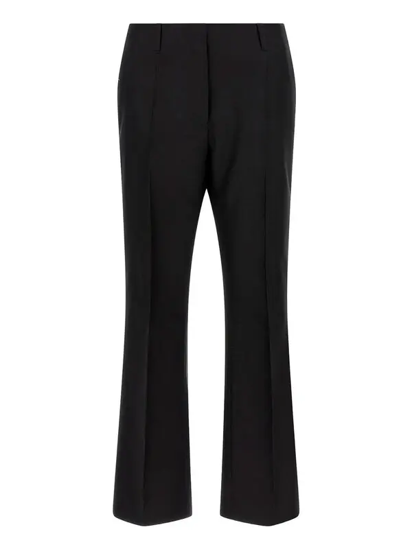 Dries Van Noten Wool And Silk Flared Pants - Black