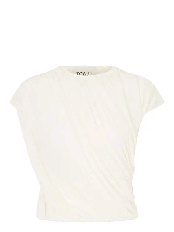 Tove Murle Ruched Jersey Blouse - White