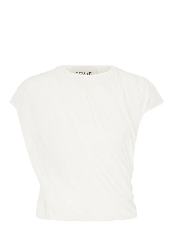 Tove Murle Ruched Jersey Blouse - White