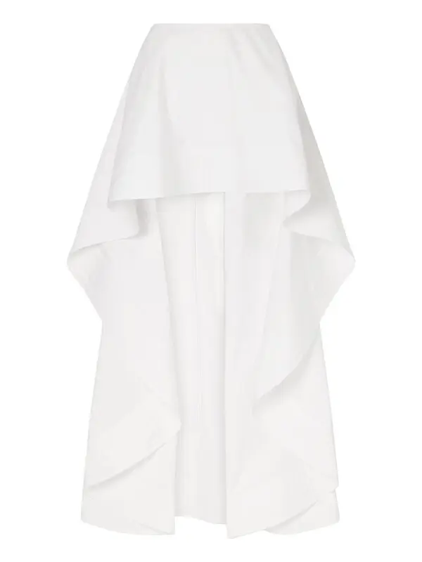 Stella McCartney Asymmetric Cotton-poplin Skirt - White