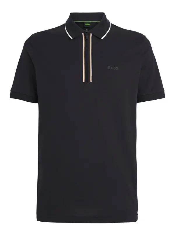 BOSS Stretch-cotton Philix Polo Shirt - Navy