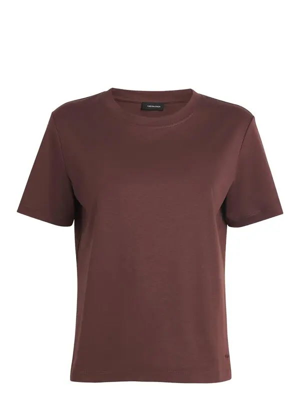YVES SALOMON Pima Cotton-silk Interlock T-shirt - Red