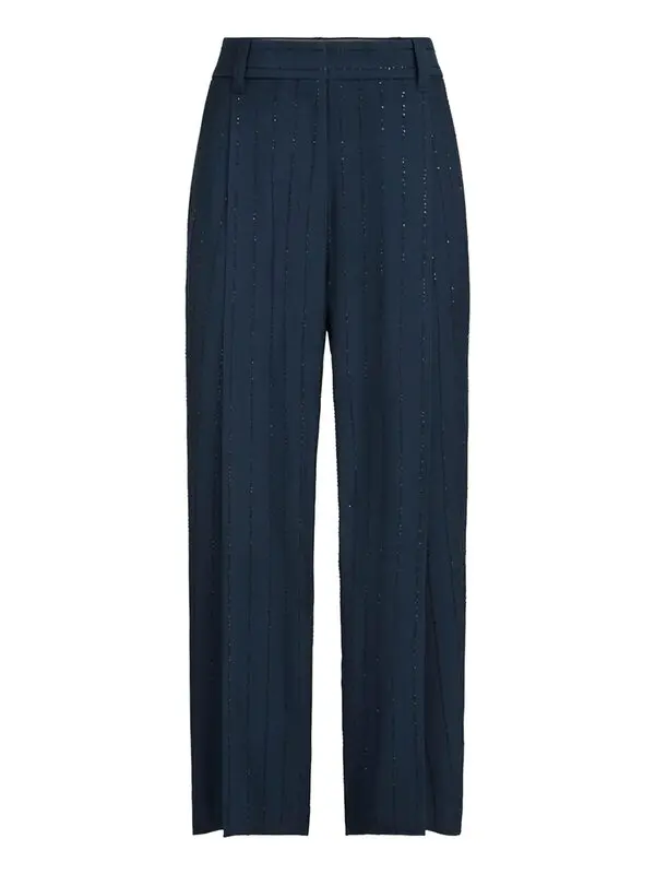 Brunello Cucinelli Stripe Sequined Trousers - Blue