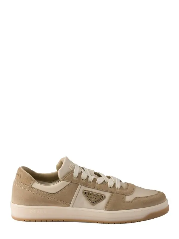 Prada Suede And Re-nylon Downtown Sneakers - Neutral