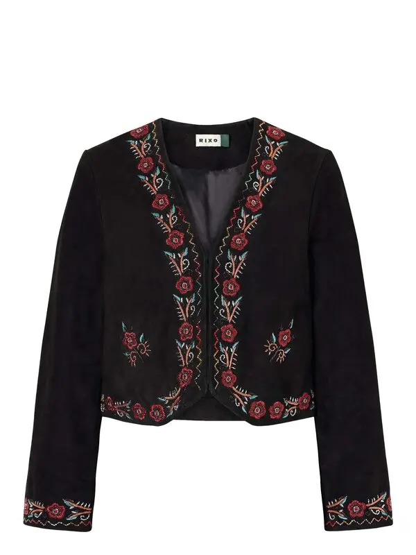Rixo Oliwia Embellished Jacket - Black