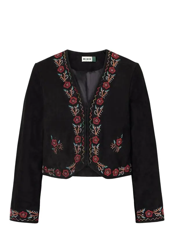 Rixo Oliwia Embellished Jacket - Black