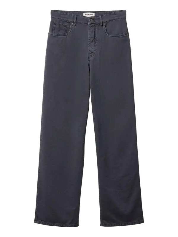 Miu Miu High-rise Straight Leg Jeans - Grey
