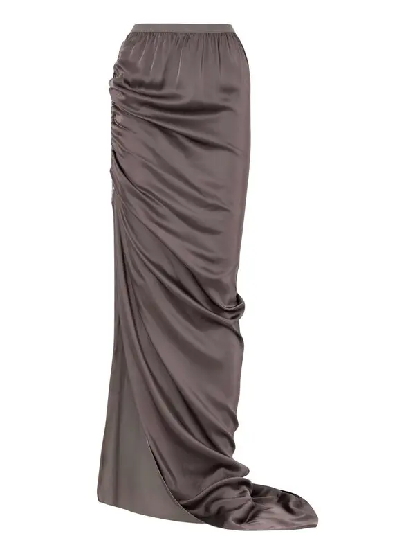 Rick Owens Edfu Gathered Maxi Skirt - Gray