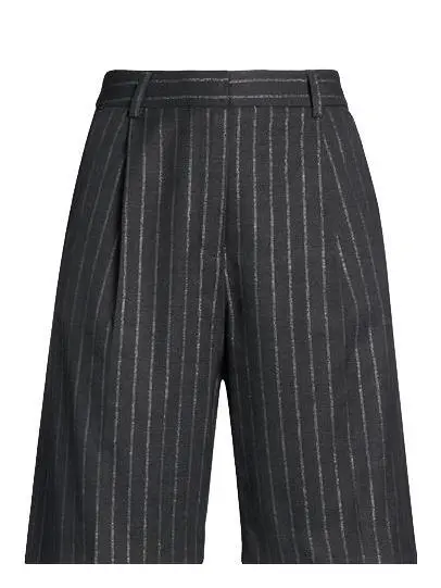 Karl Lagerfeld Pinstriped High Waisted Shorts - Charcoal