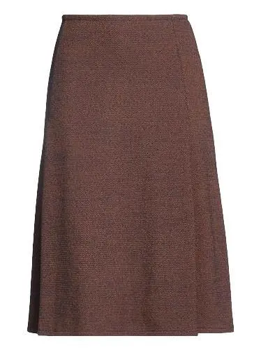 Bruno Manetti Virgin Wool Midi Skirt - Brown