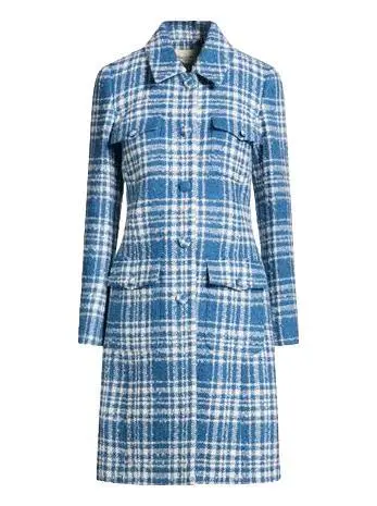 REALLY WILD Wool-blend Tartan Bouclé Coat - Blue