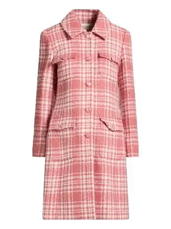 REALLY WILD Wool-blend Tartan Bouclé Coat - Pink