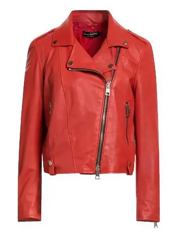 STREET LEATHERS Leather Biker Jacket - Red