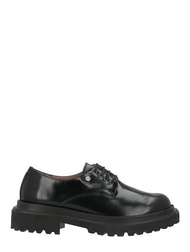 POLLINI Lace-up Leather Derby Shoes - Black