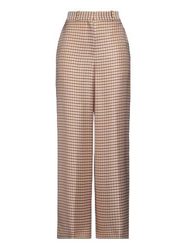 LANVIN Wide-leg Checked Twill Pants - Apricot