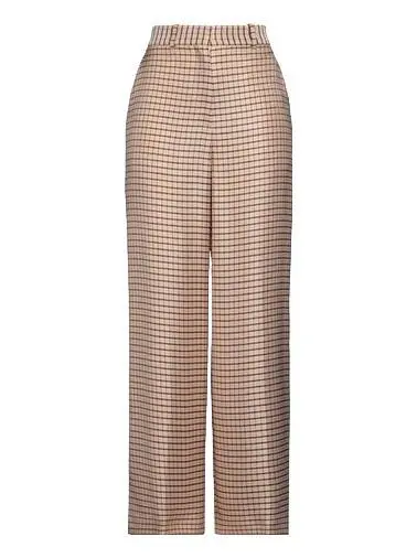 LANVIN Wide-leg Checked Twill Pants - Orange