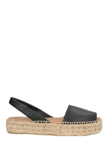 ALOHAS Leather Espadrille Sandals - Black