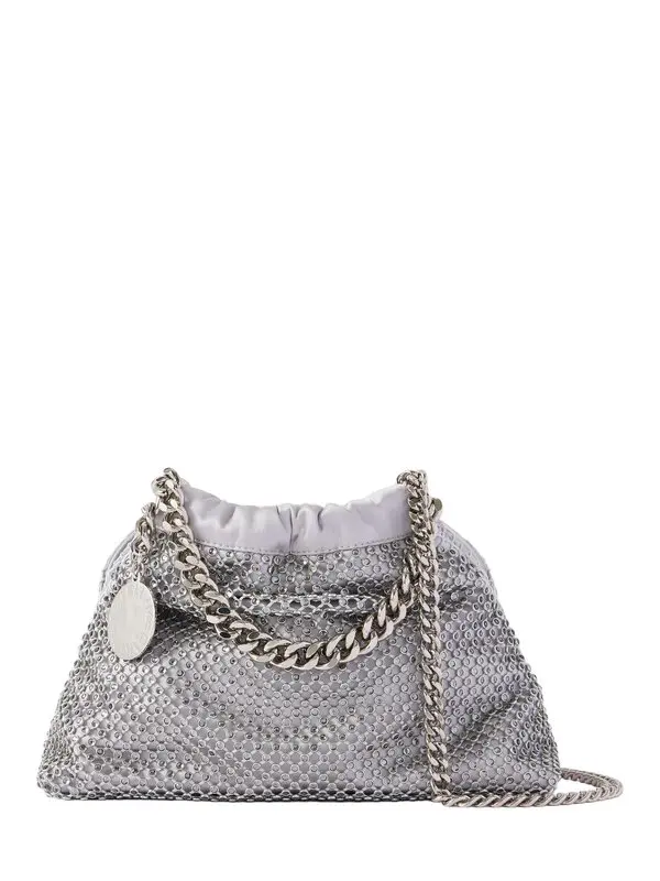 Stella McCartney Falabella Mini Crystal And Mesh Drawstring Bag - Silver