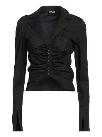 Versace Cotton Blend Ruched Shirt - Black