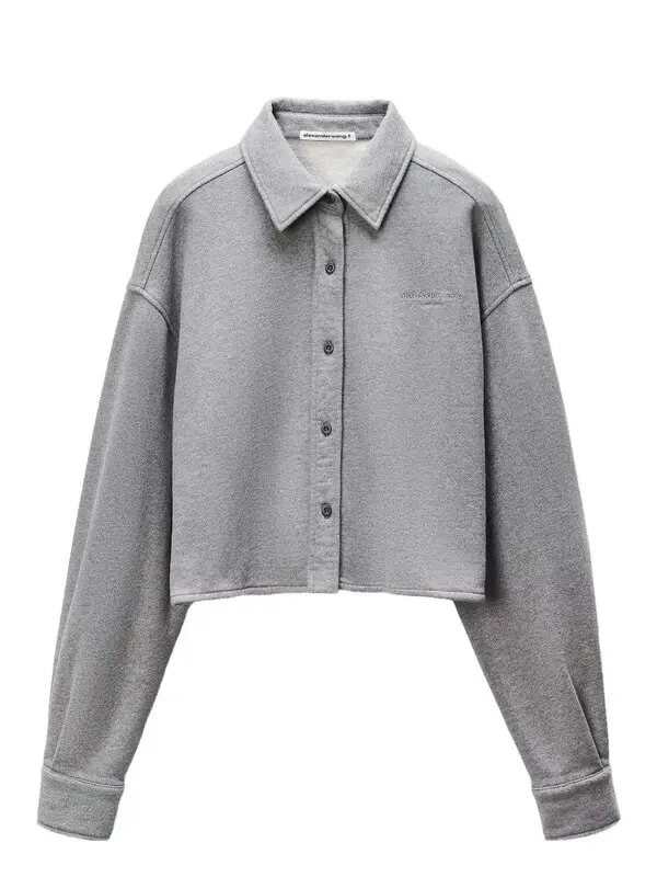 Alexander Wang Button-up Cropped Shirt - Grey