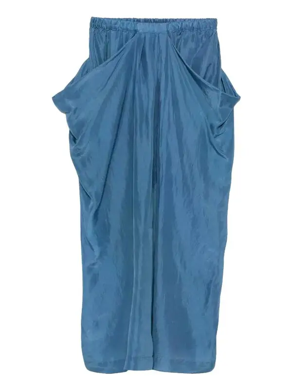 TELA Utopia Draped Midi Skirt - Blue