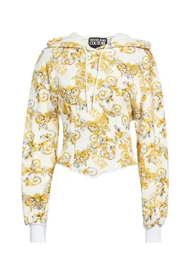 Versace Printed Open Back Hooded Sweatshirt - White