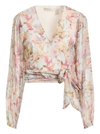 Guess Printed Wrap Top - Pink