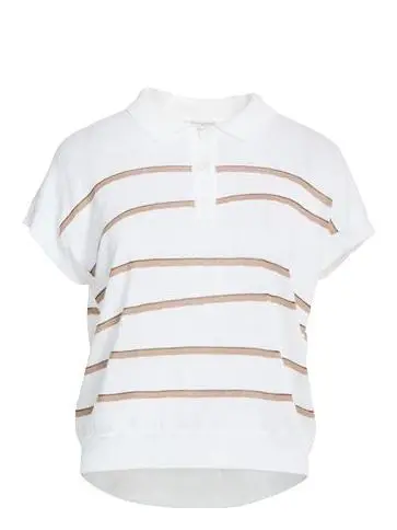 Peserico Intarsia-knit Striped Top - Beige