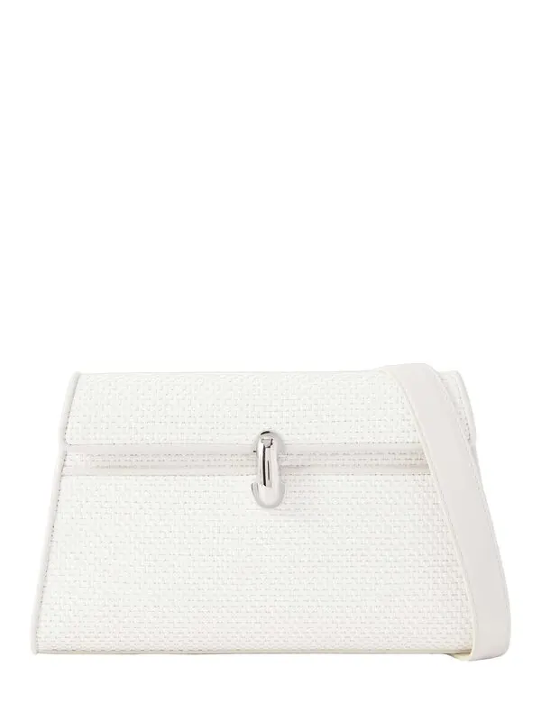 Savette Symmetry Leather-trimmed Raffia Shoulder Bag - White
