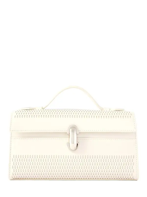 Savette Symmetry Laser-cut Leather Pochette - White