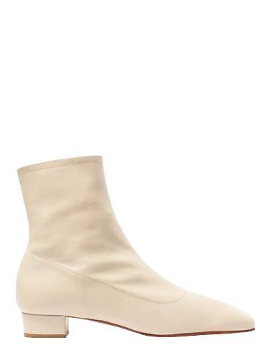 By Far Leather Ankle Boots - Ivory