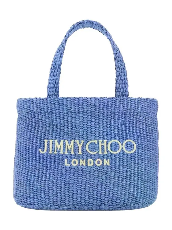 JIMMY CHOO Small Raffia Beach Shoulder Bag - Blue