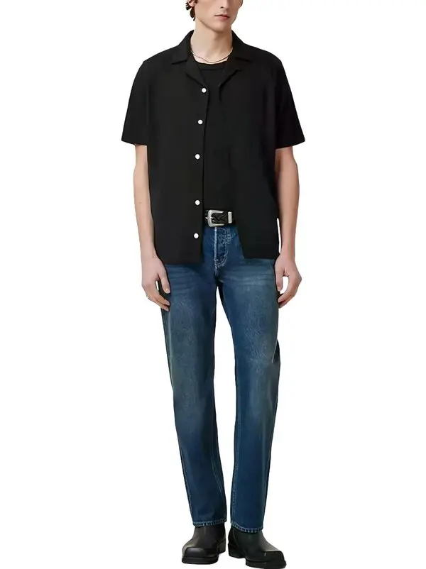 ALLSAINTS Hudson Relaxed Fit Ramskull Short Sleeve Button Shirt - Black