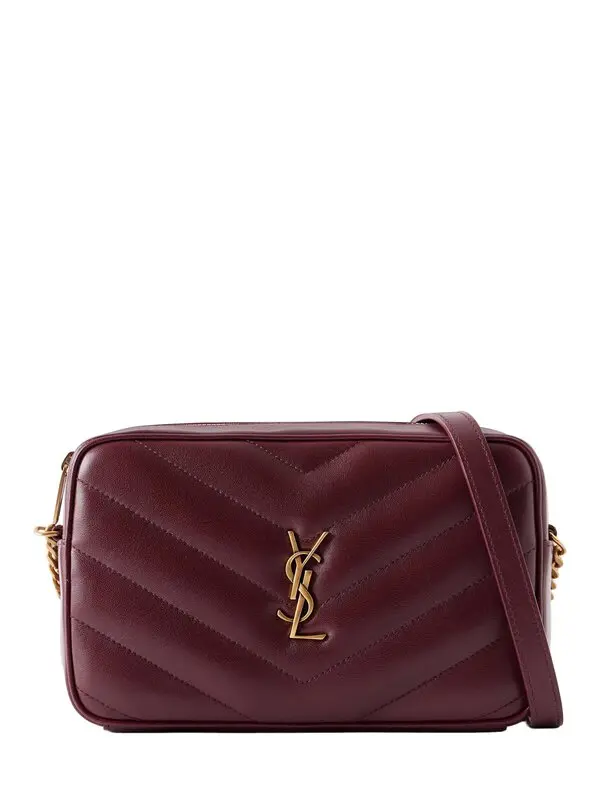 Saint Laurent Loulou Quilted Shoulder Bag - Burgundy