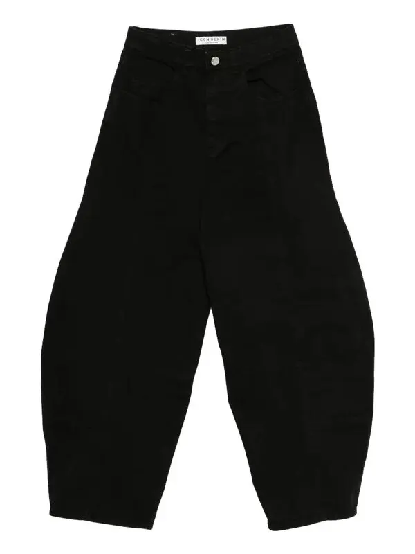 ICON DENIM LOS ANGELES Paneled Straight Leg Jeans - Black