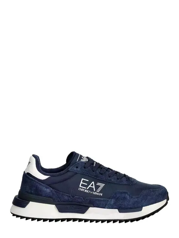 EA7 Logo-print Sneakers - Blue