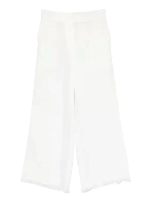 Antonelli Firenze Frayed-hem Wide Leg Trousers - White