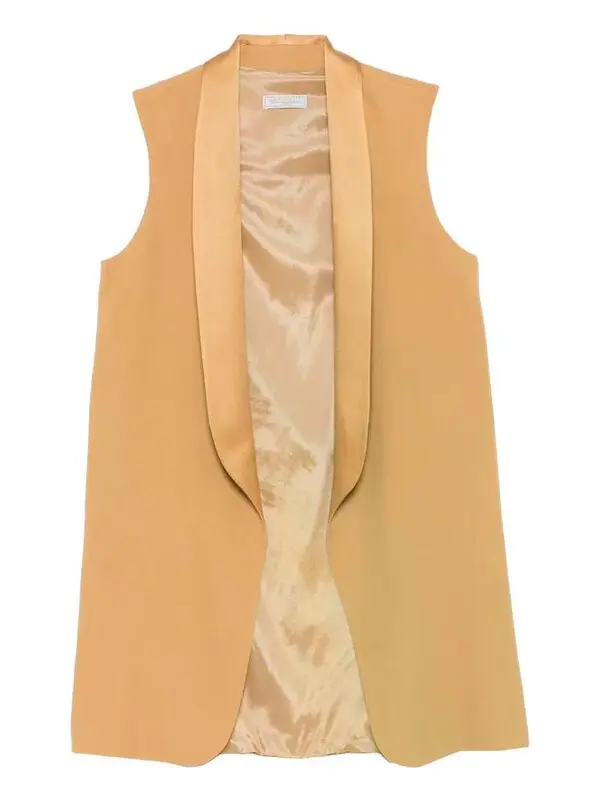Antonelli Firenze Shawl-collar Sleeveless Coat - Neutrals