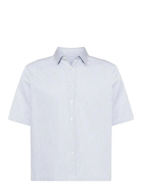 ATM Anthony Thomas Melillo Striped Poplin Short Sleeve Shirt - Cool Water Multi