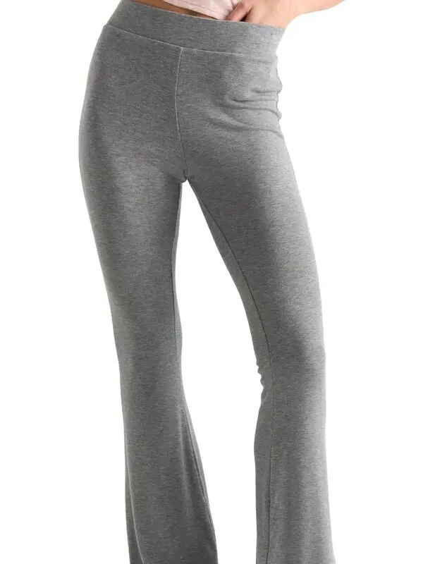 ATM Anthony Thomas Melillo Modal Rib Flare Pant - Med Hthr Grey