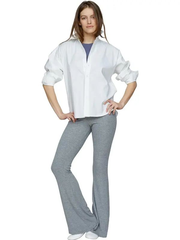 ATM Anthony Thomas Melillo Modal Rib Flare Pant - Medium Heathered Grey