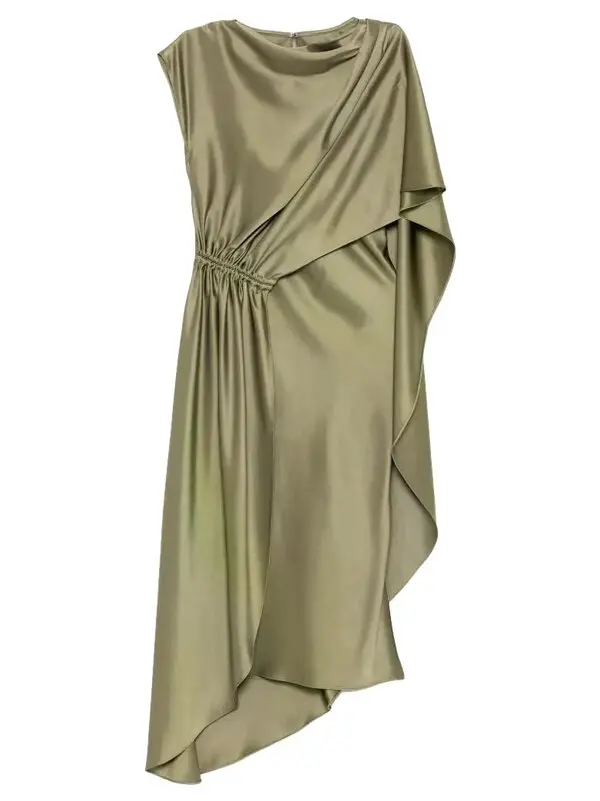 Amsale Draped Midi Dress - Green