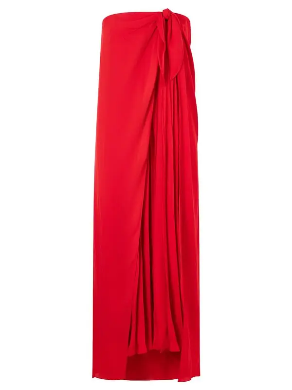 Ralph Lauren Brittani Strapless Wrap-effect Maxi Dress - Red