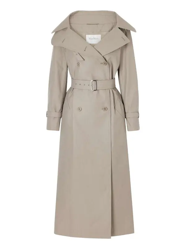 Max Mara Belted Cotton-gabardine Trench Coat - Gray