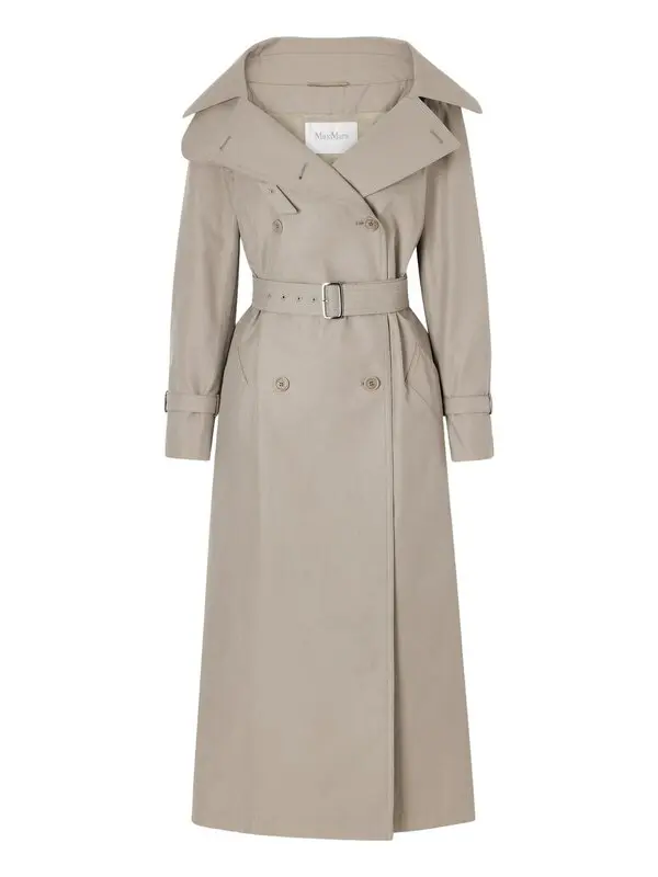 Max Mara Belted Cotton-gabardine Trench Coat - Gray