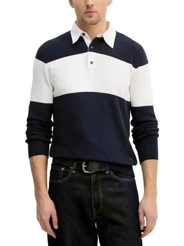 Guess Polo-collar Sweater - Blue
