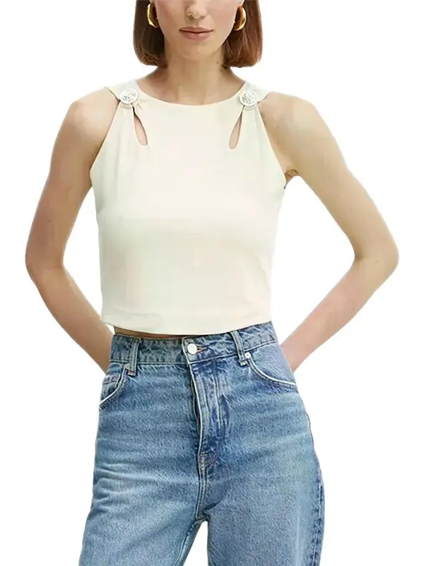 Guess Button-embellished Tank Top - Neutrals